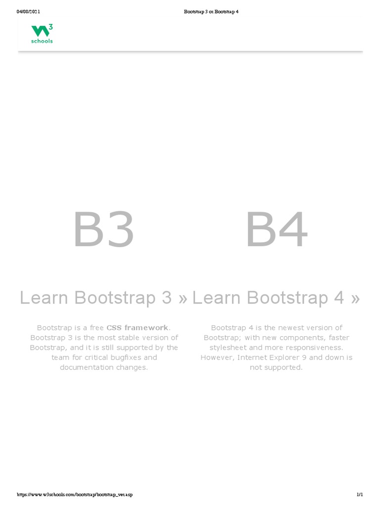 Bootstrap 3 or Bootstrap 4 | PDF