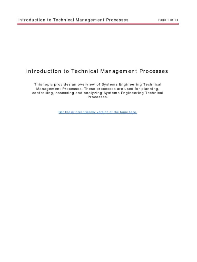 Introduction To Technical Management Processes | PDF | Risk Management ...