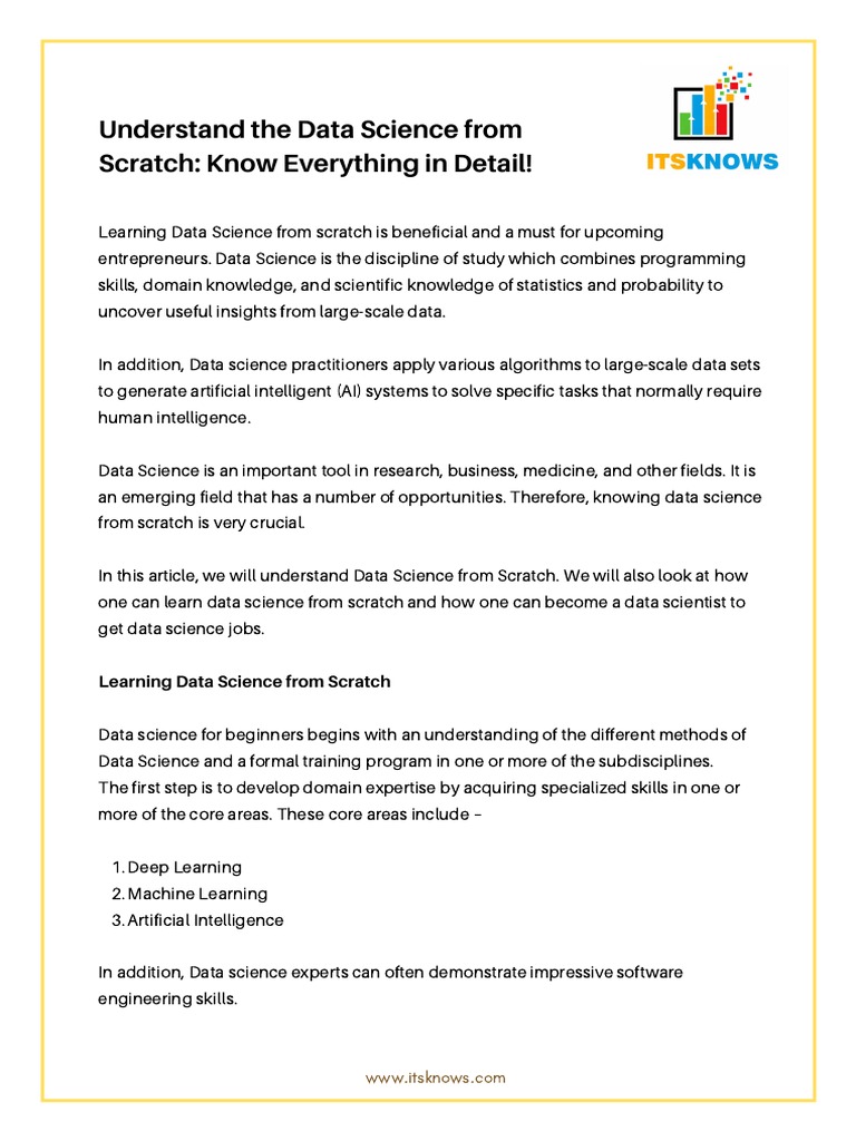 Understand The Data Science From Scratch Know Everything in Detail ...