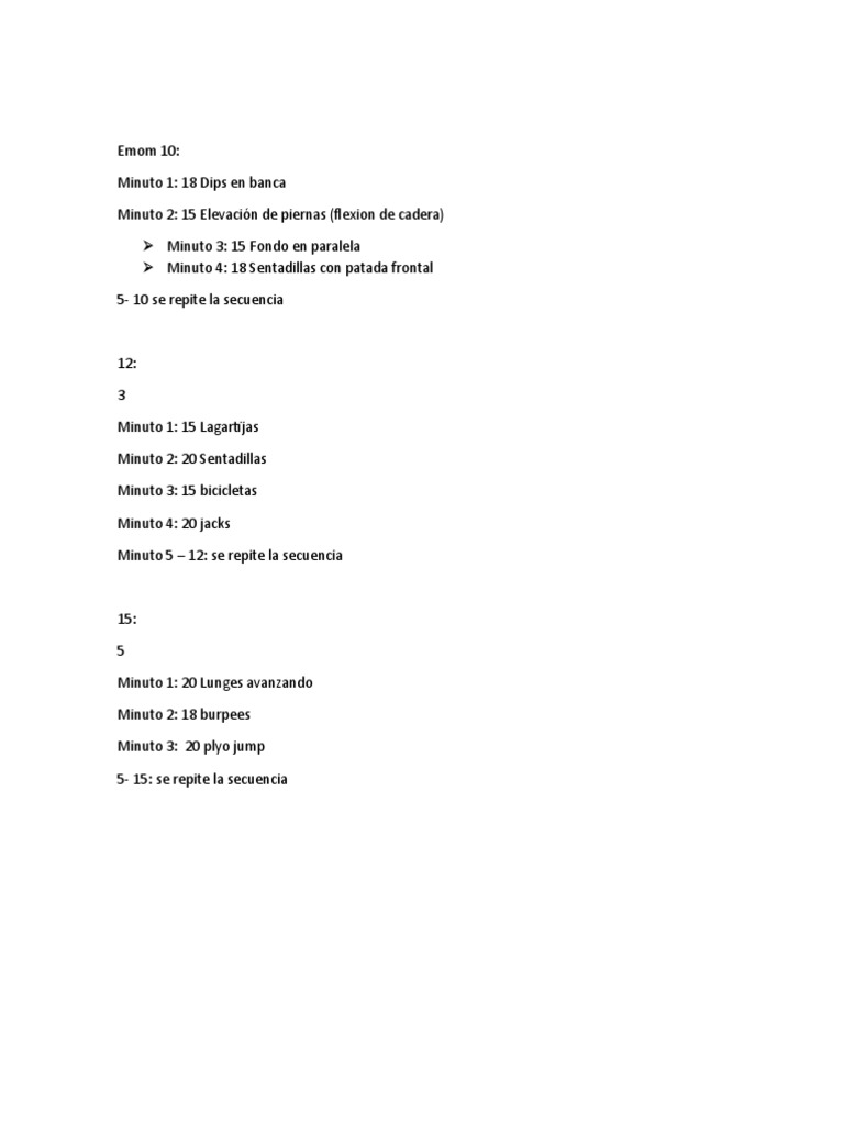 Emom 10 | PDF
