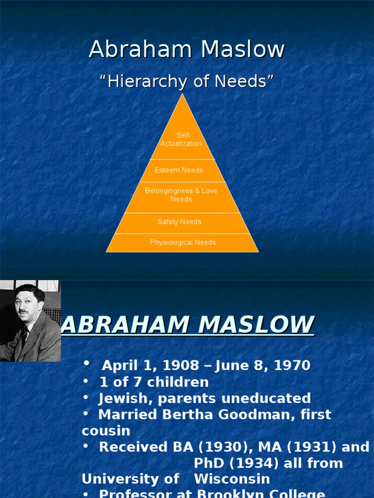 MASLOW's HIERARCHY OF NEEDS | PDF | Positive Psychology | Applied ...