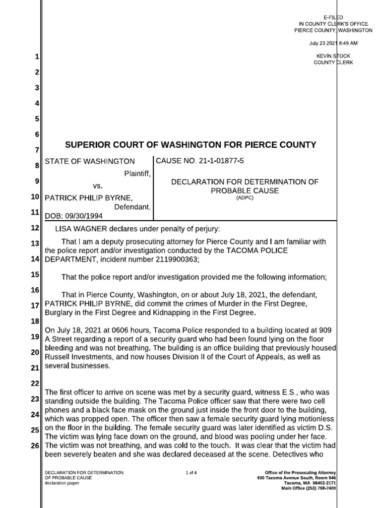 Patrick Byrne Probable Cause Affidavit | PDF