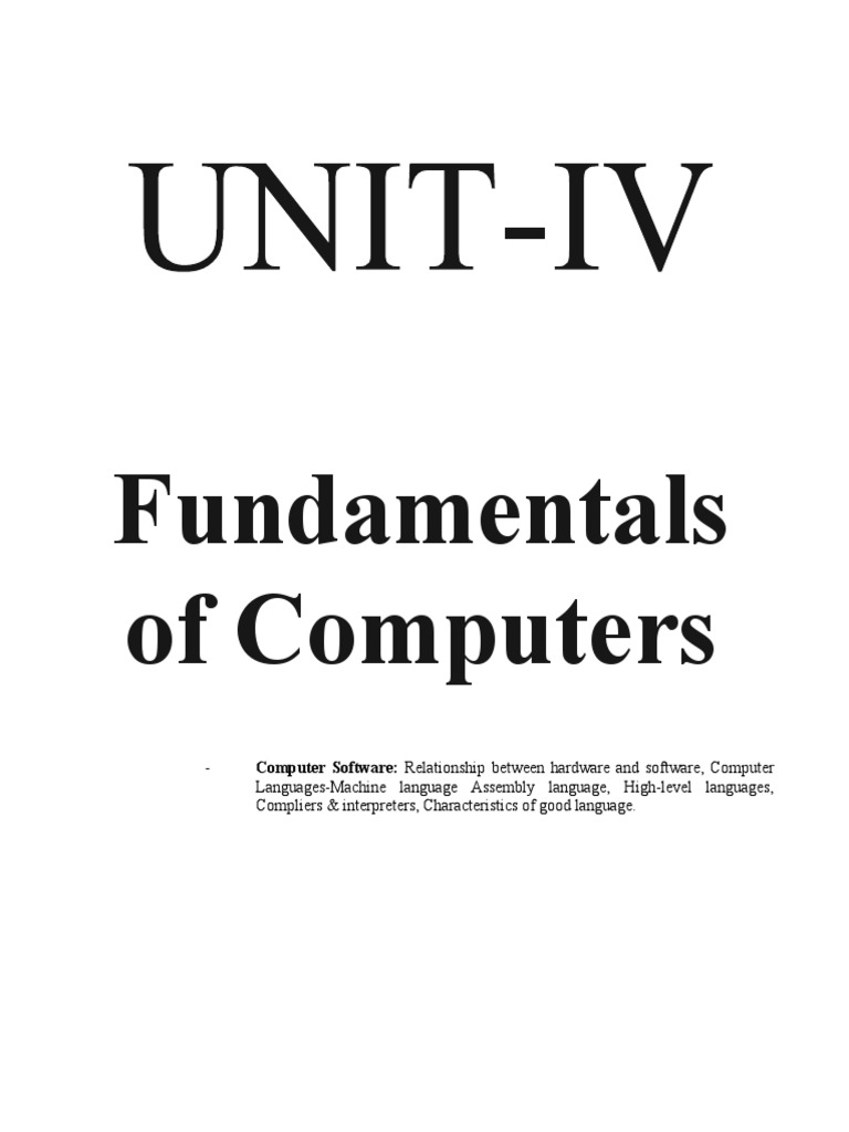 FOC Unit 4 | PDF | Assembly Language | Computer Hardware