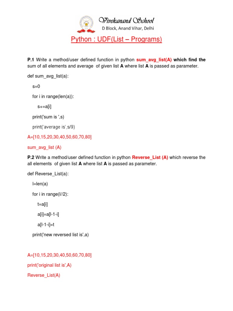 Udf List String Programs Pdf Computer Programming Software Engineering 3214