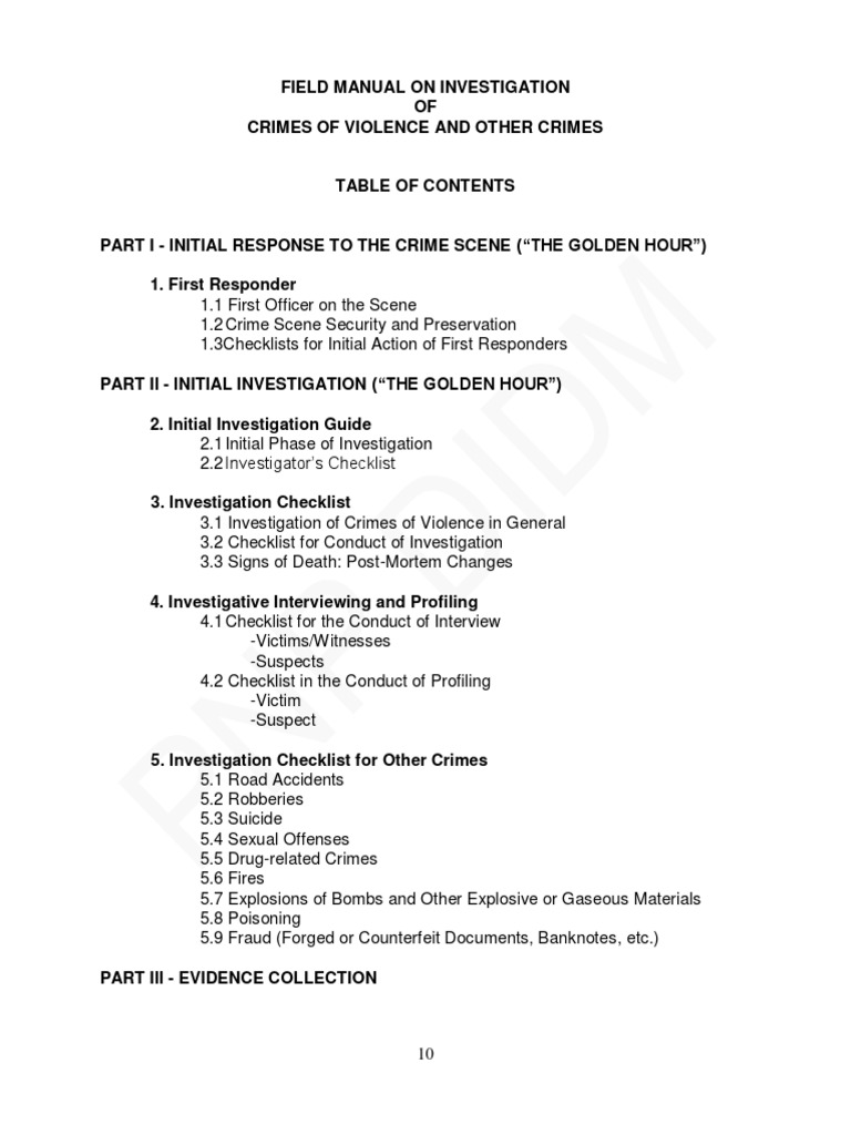 PNP-Manual On Investigation of Violent Crimes-Spliced | PDF | Crime ...