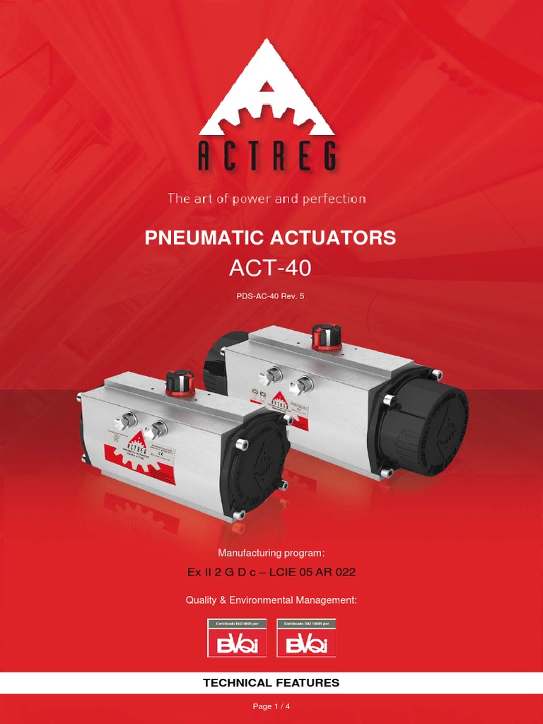 Pneumatic Actuators Act-0040 | PDF | Screw | Steel