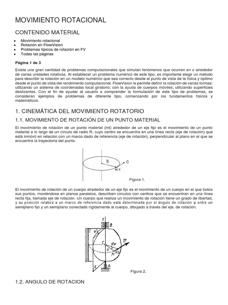 Movimiento Rotacional | PDF | Rotación | Cinemática