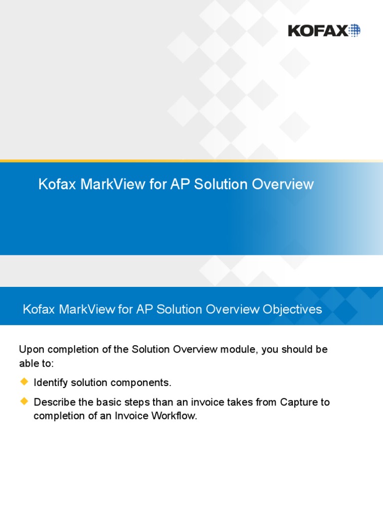 Kofax Markview For Ap Solution Overview | PDF | Computing | Information Technology Management