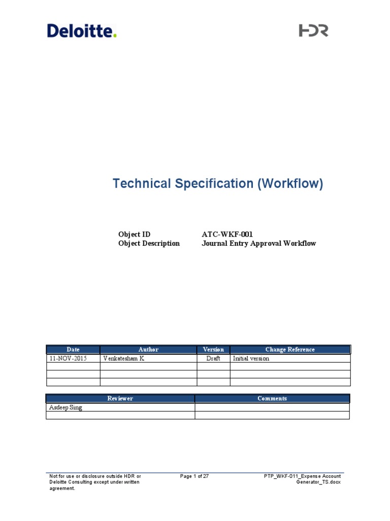 Workflow Tech Spec From Deloitte | PDF | Human Resource Management ...