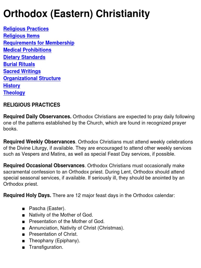 Orthodox Eastern Christianity Pdf Eastern Orthodox Church