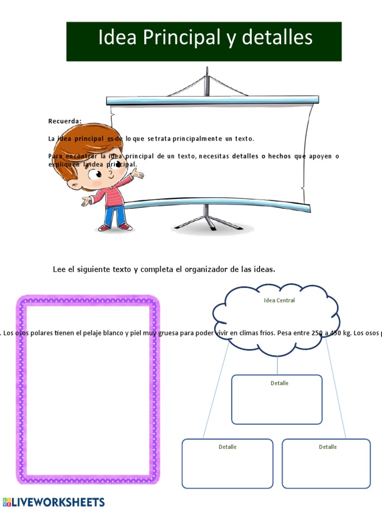 Cuadro De Anclaje De La Idea Principal Plan De Recuperación,