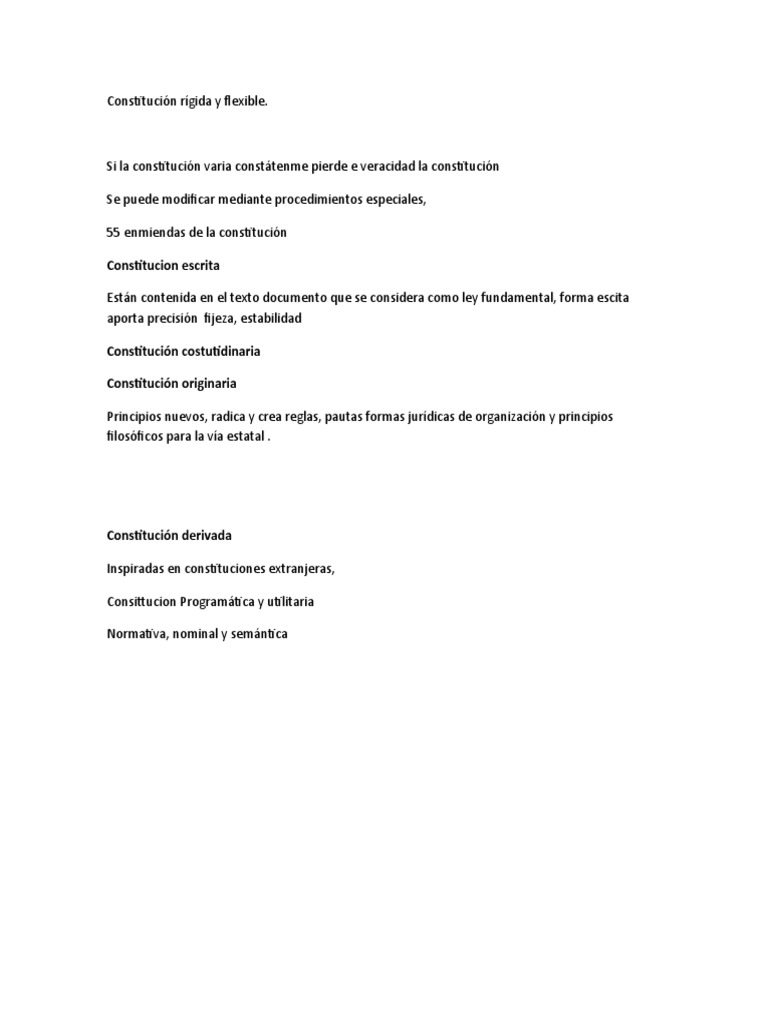 Tipos de Constitución: Rígida y Flexible | PDF