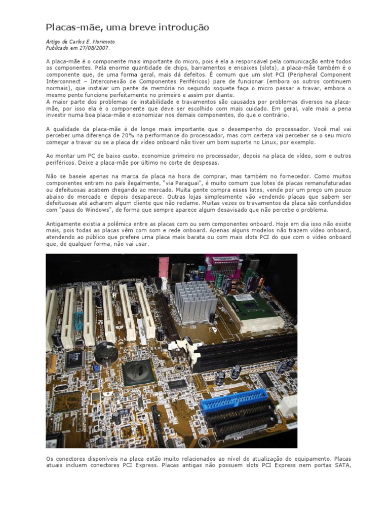 Componentes e Funções da Placa-Mãe | PDF | Hardware de computador ...
