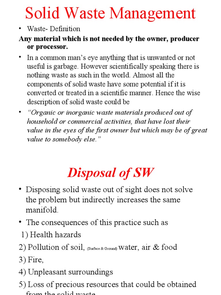 Solid Waste Management | PDF | Waste | Municipal Solid Waste