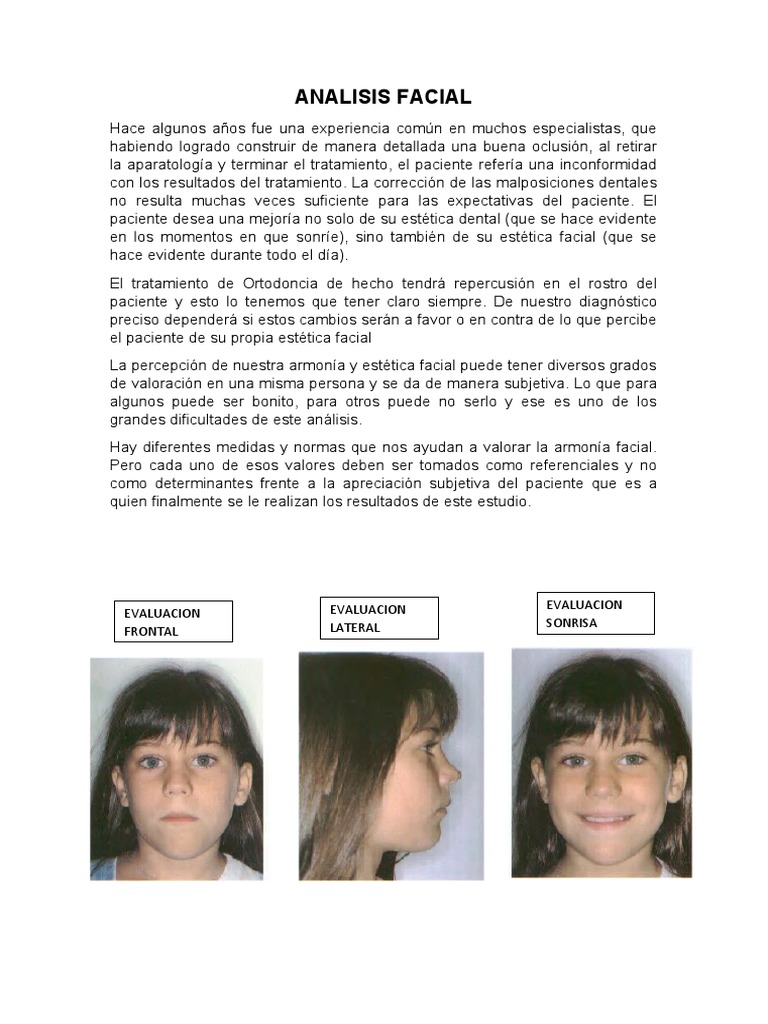 Analisis Facial Teoria Pdf Cara Ortodoncia
