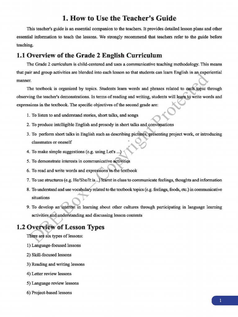 Grade 2 Teacher Guide - English - Overview - Lesson | PDF
