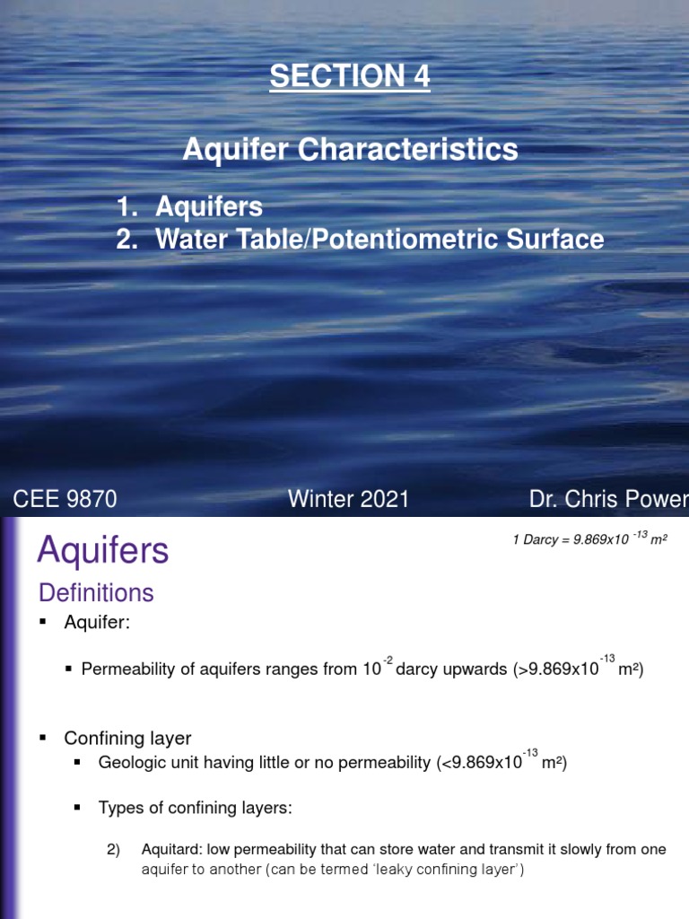 Aquifer Characteristics | PDF | Aquifer | Groundwater