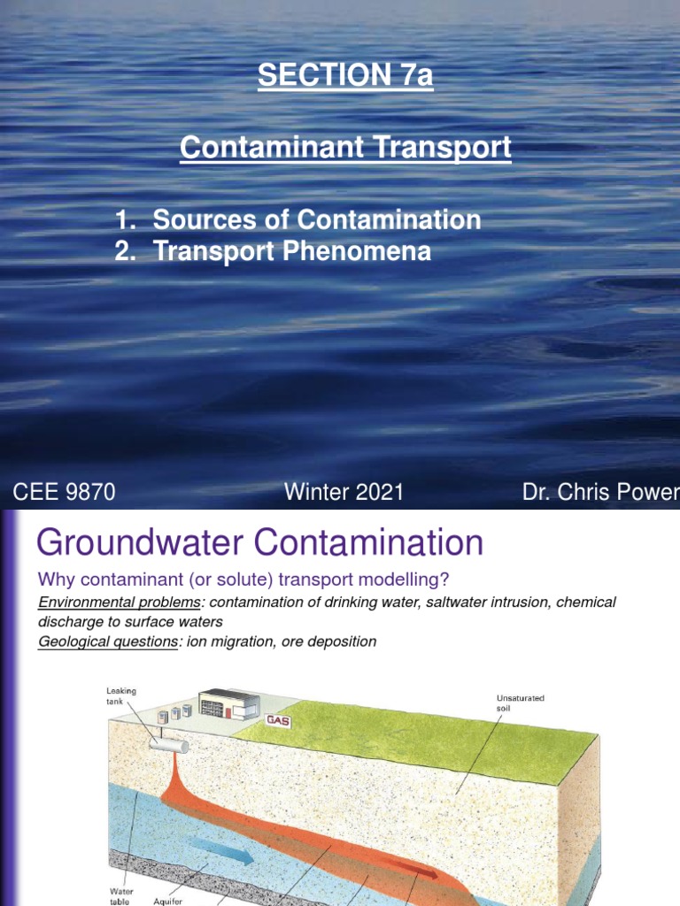 Contaminant Transport | PDF | Water Pollution | Diffusion