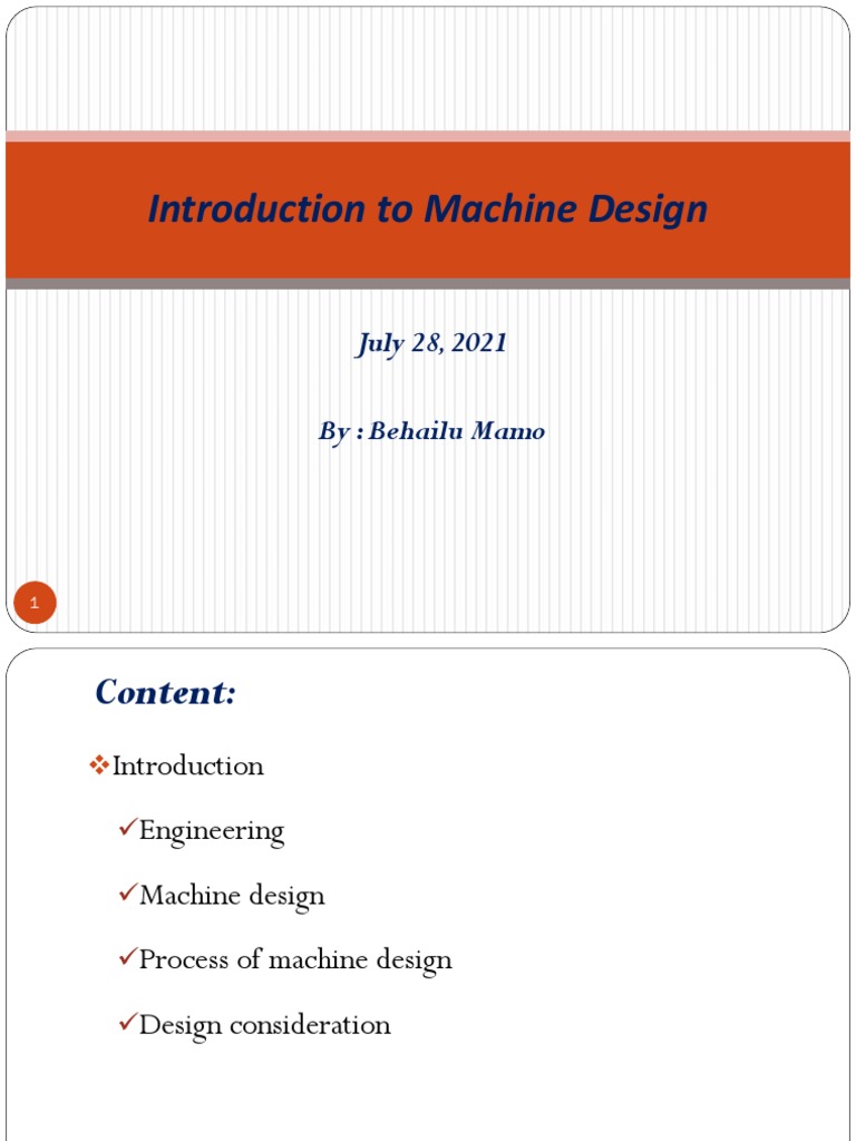 Introduction To Machine Design 2021 - July 28 | PDF | Design | System