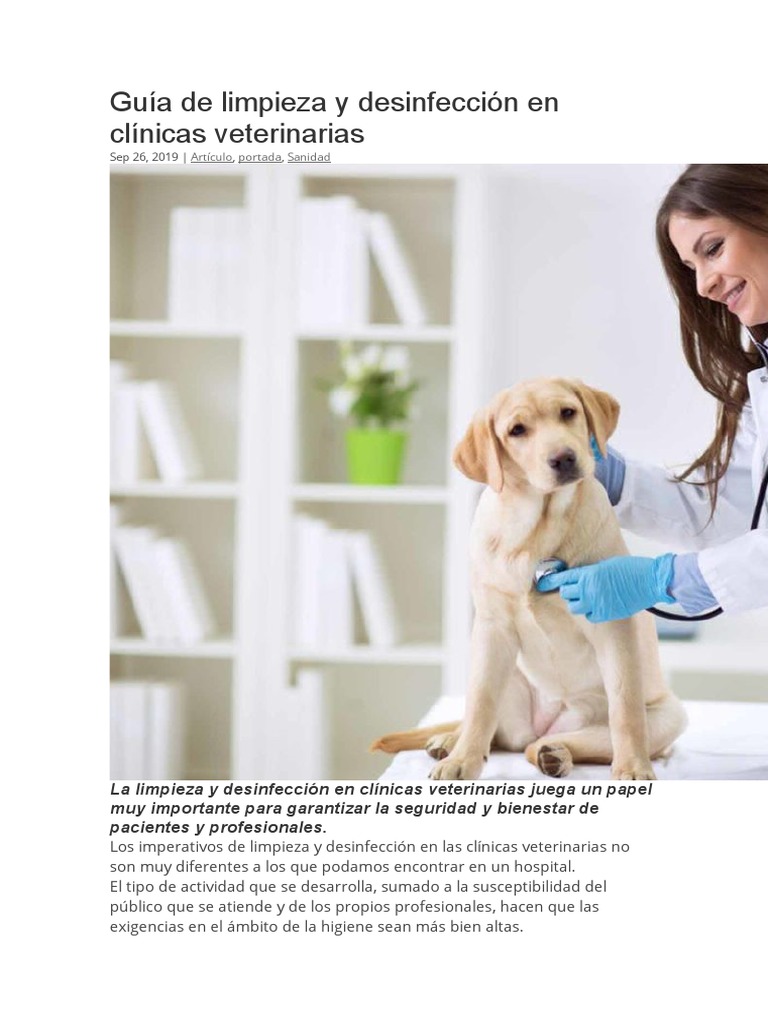 wWEB Guía de Limpieza y Desinfección en Clínicas Veterinarias ...