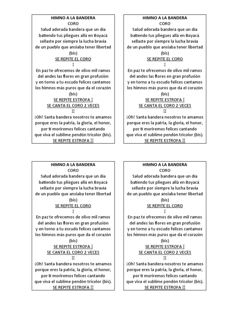 Himno A La Bandera | PDF | Símbolos nacionales