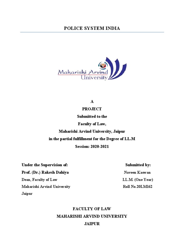 Police System Project | PDF | Police | Crime & Violence