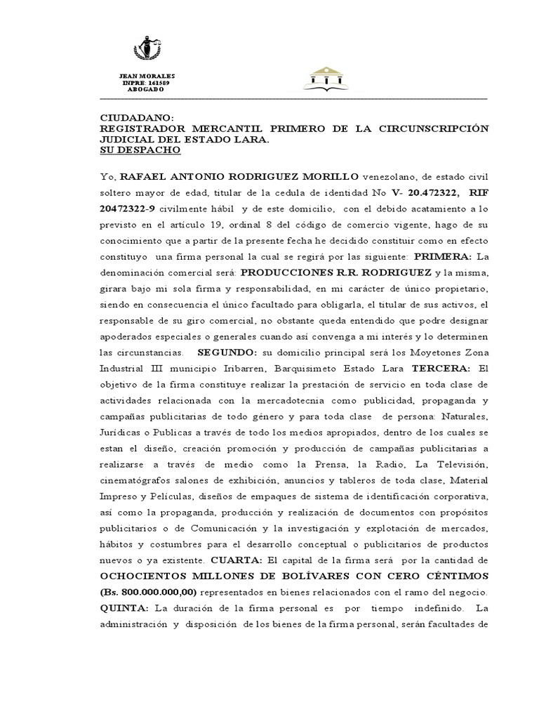 Firma de R.R Rodriguez | PDF | Publicidad | Justicia