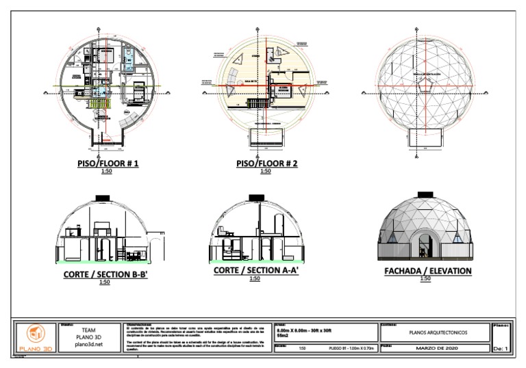 Planos de Casa Domo Habitacional | PDF