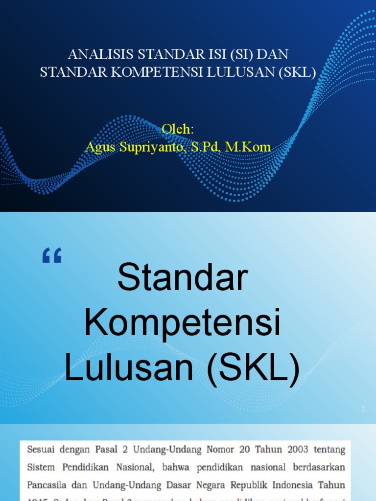 Analisis Standar Isi Dan SKL | PDF