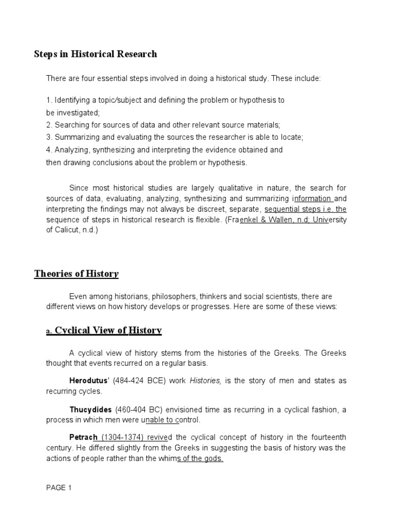 Steps in Historical Research | PDF