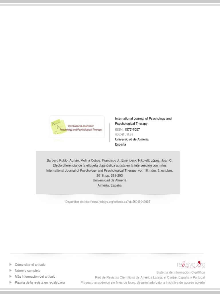 Efecto Diferencial de La Etiqueta Diagnóstica Autista en La ...