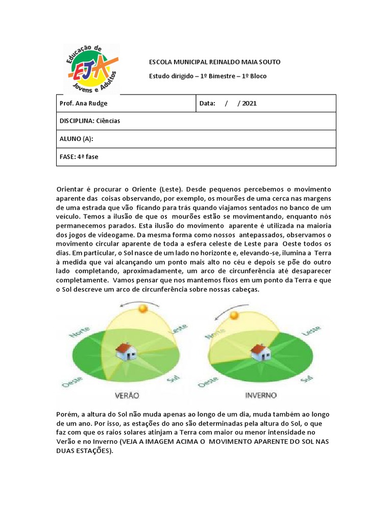 Movimentos Da Terra | PDF | Terra | Sol