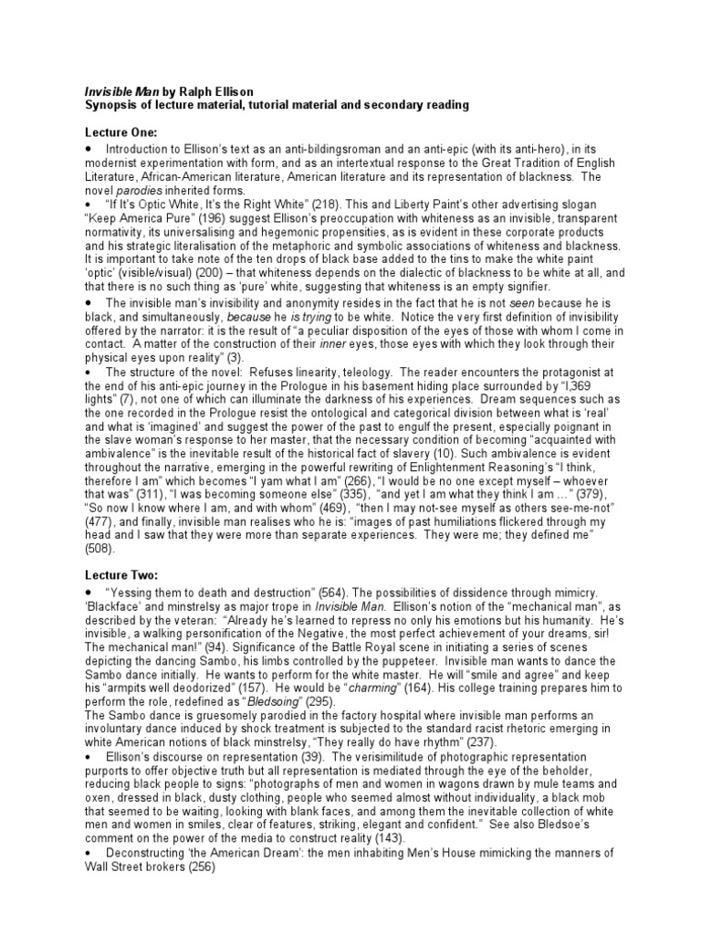 Invisible Man by Ralph Ellison | PDF