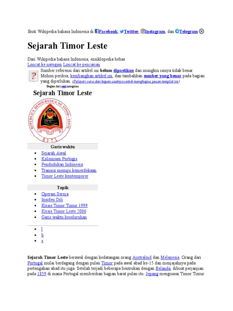 Sejarah Timor Leste | PDF