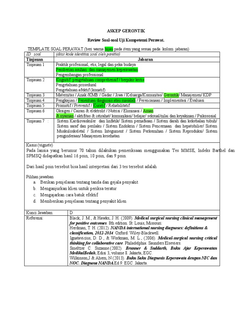 Contoh Soal Askep Gerontik | PDF | Pengembangan Diri | Sains & Matematika