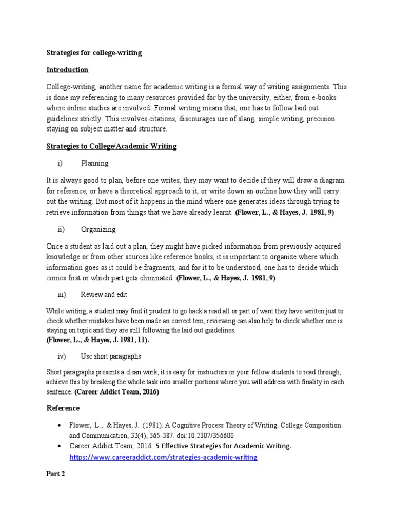 Assignment On College Writing Strategies | PDF | Human Communication ...