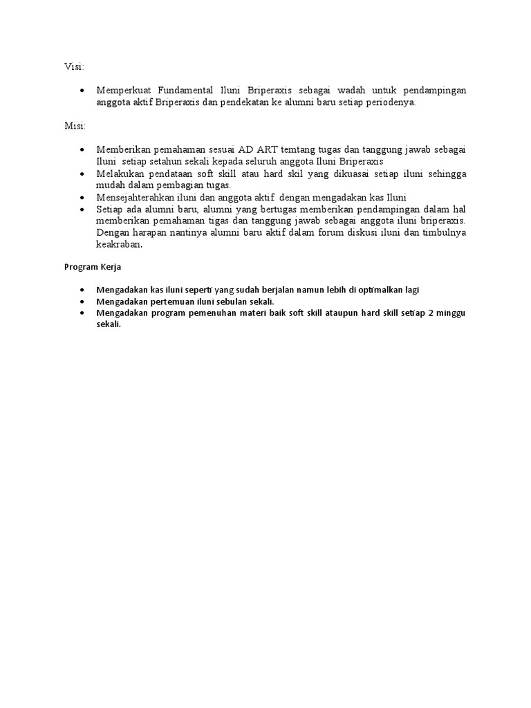 Visi Misi Dan Proker Faras | PDF