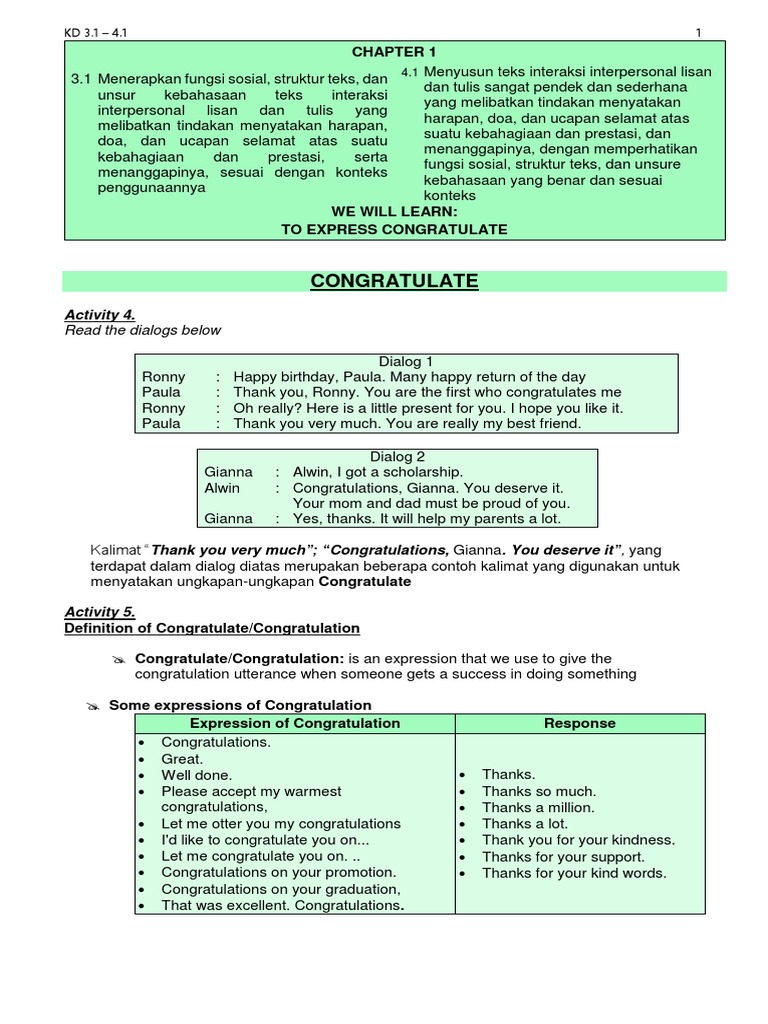CONGRATULATE | PDF