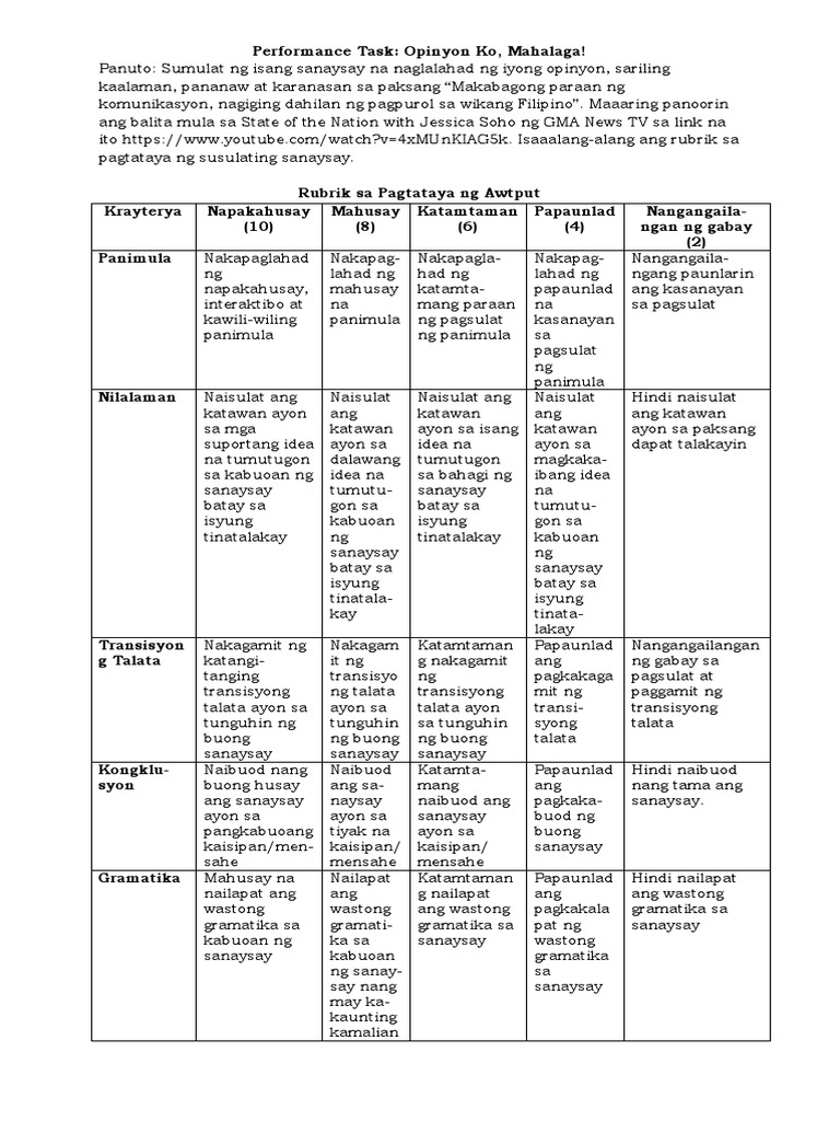 Performance Task Fill 11 Module 3 N 4 | PDF