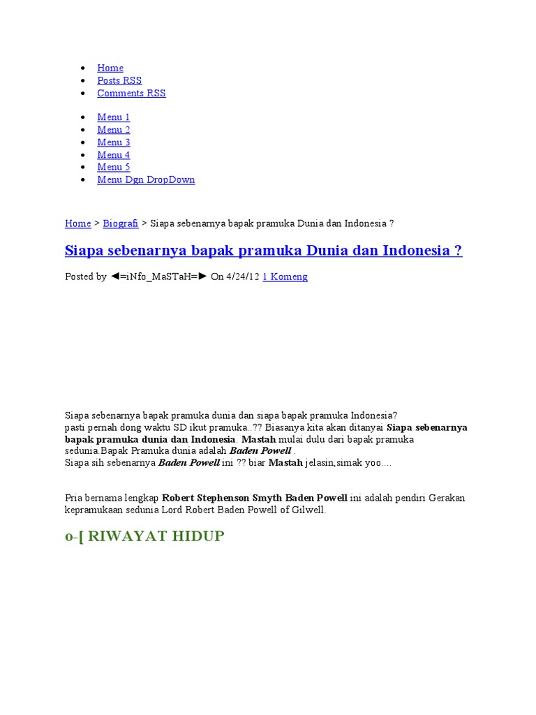 Tokoh Pramuka Dan Dunia | PDF