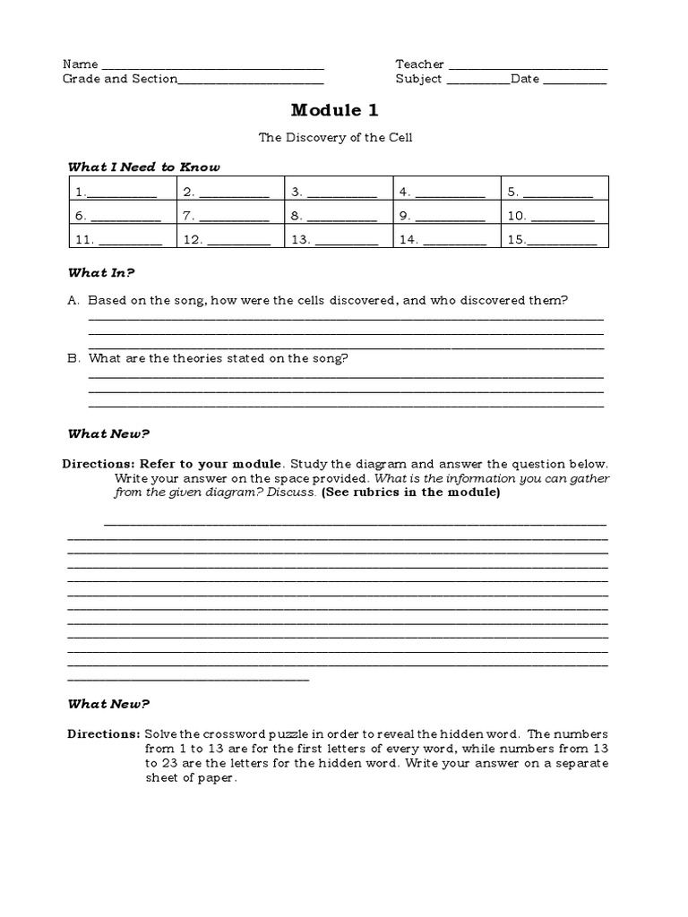 Cell Theory Activities and Assessments | PDF | Science | Cognition