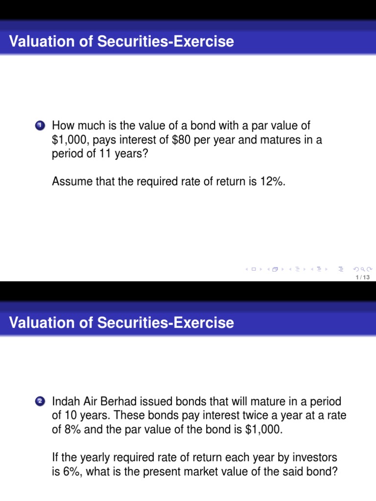 4 Valuation of Securities | PDF | Bonds (Finance) | Preferred Stock