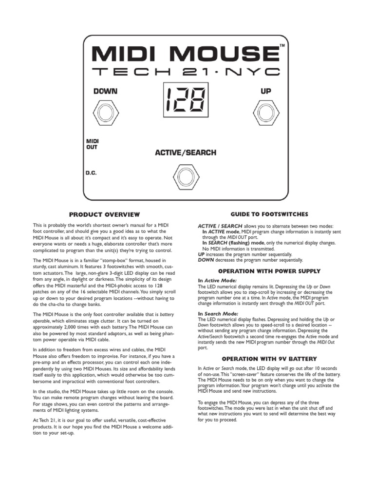 MidiMouse OM | PDF | Power Supply | Manufactured Goods