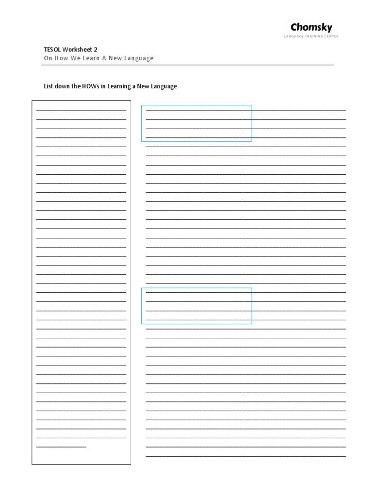 TESOL Worksheet How Do We Learn A New Language | PDF | Applied ...