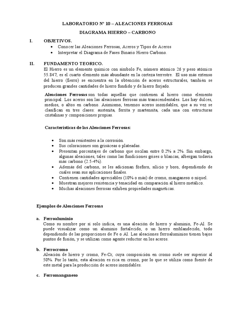 Características de Aleaciones Ferrosas | PDF | Hierro | Aleación
