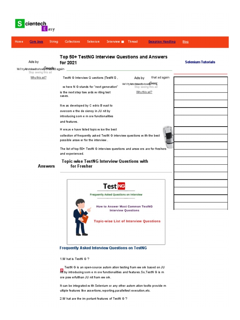Top 50+ TestNG Interview Questions and Answers For 2021 - Scientech ...