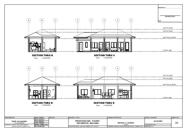 Section Thru A Section Thru C: Scale: 1:100 METERS Scale: 1:100 METERS ...
