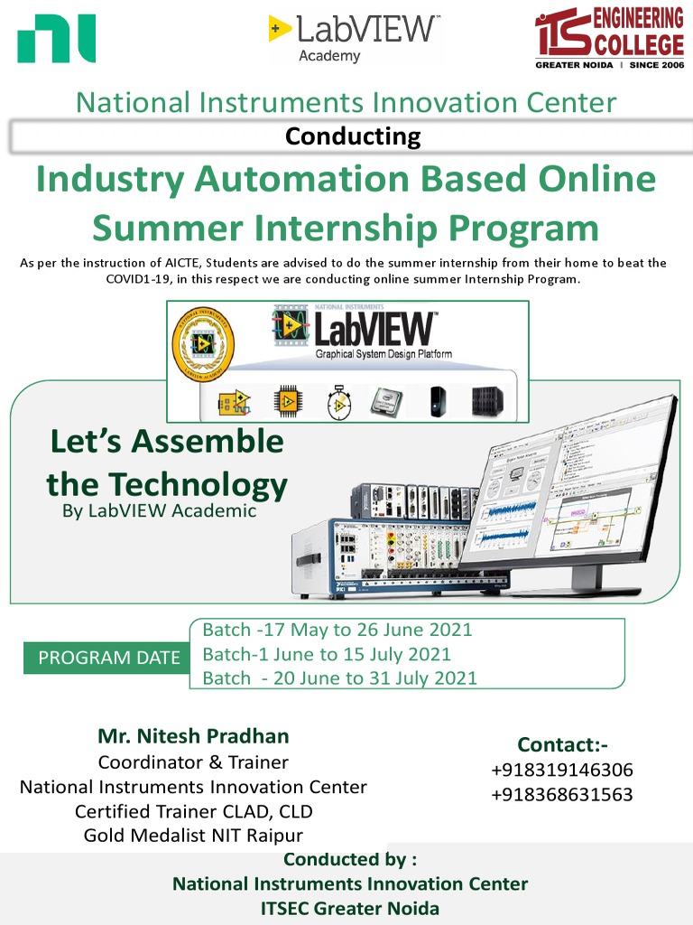 Industry Automation Online Summer Internship Program | PDF | Automation ...