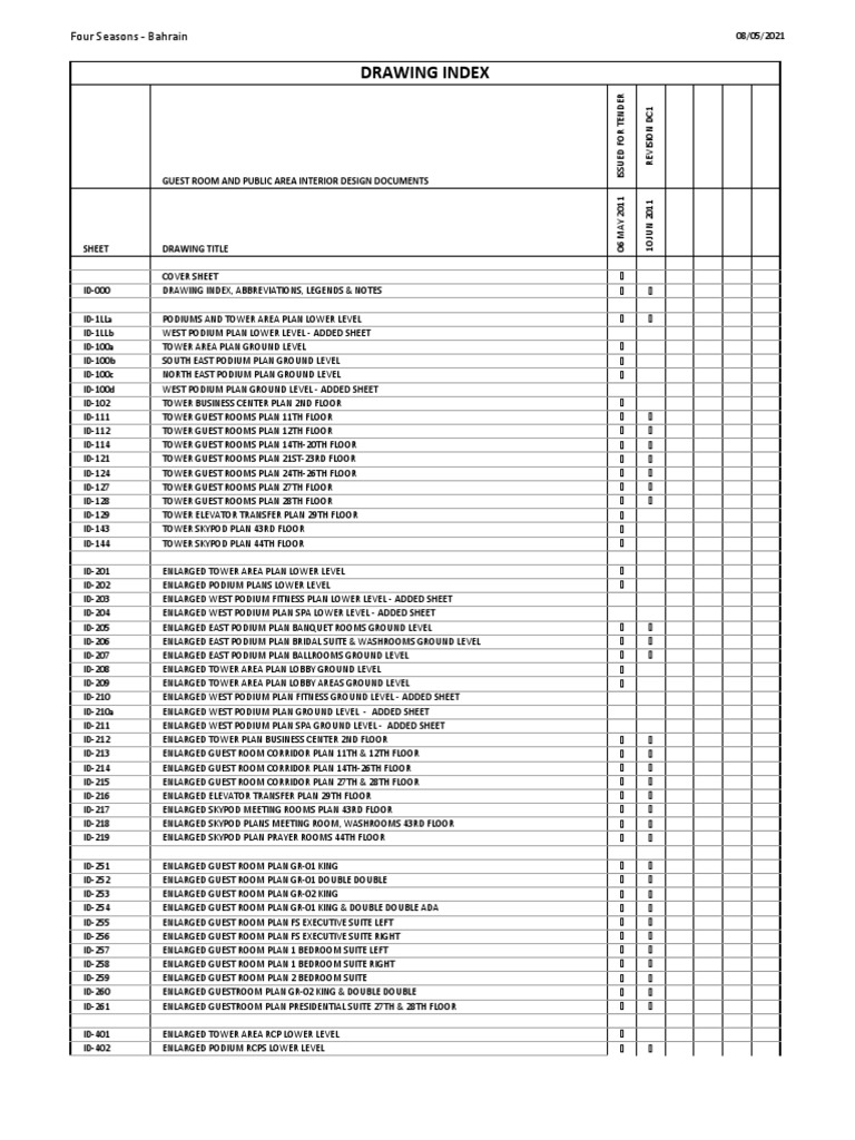 FSB - CD Drawing Index CURRENT | PDF | Lighting | Home