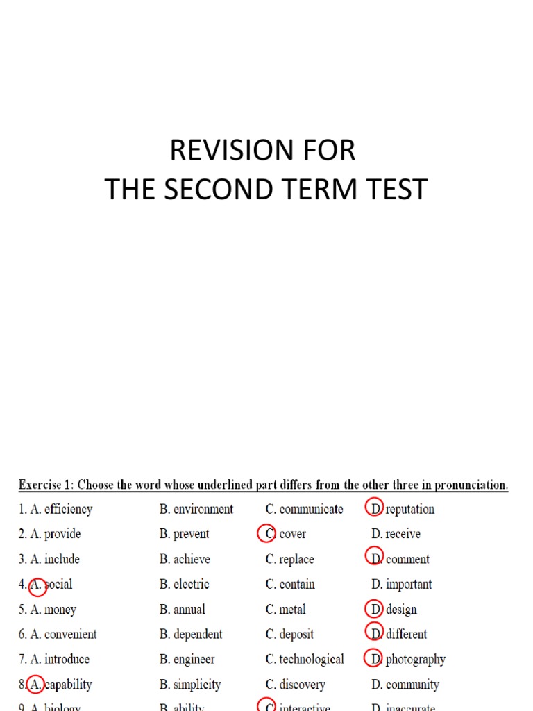 Revision For Second Term Test | PDF